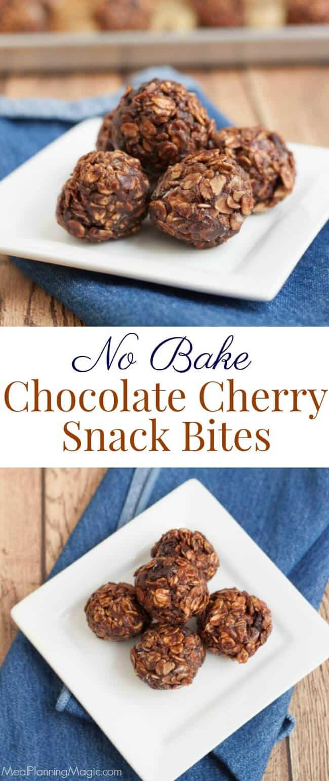 No Bake Chocolate Cherry Snack Bites