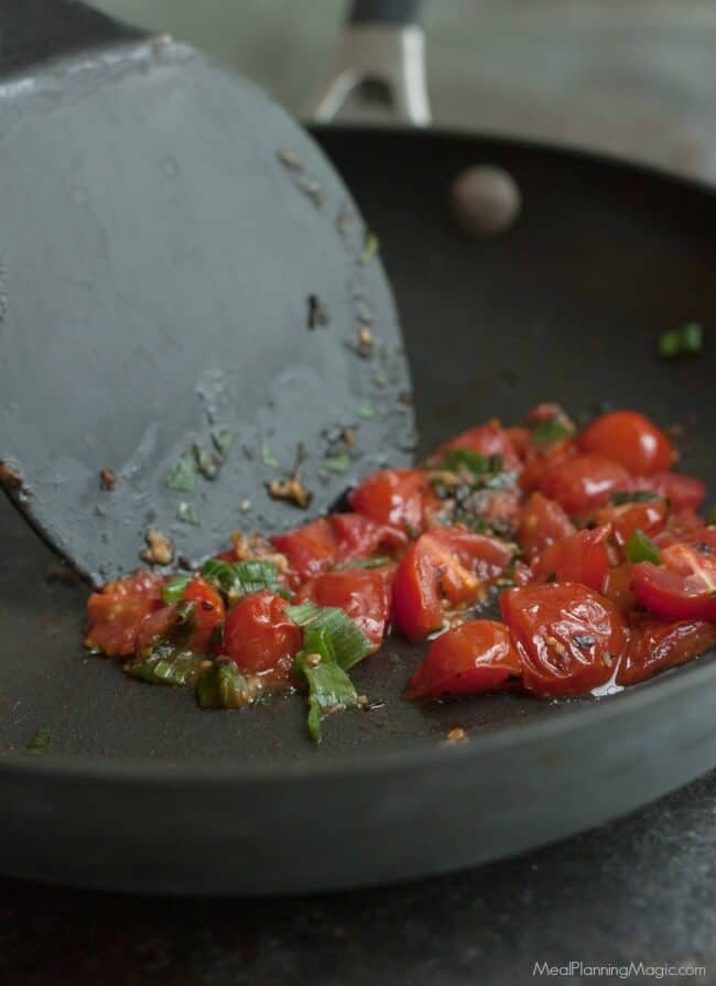 Super Simple Tomato Basil Topped Baked Fish