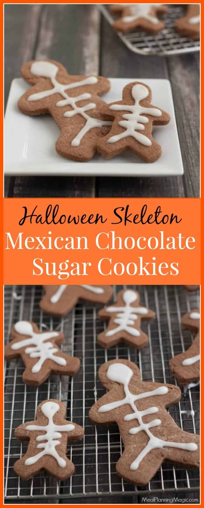 Halloween Skeleton Mexican Chocolate Sugar Cookies