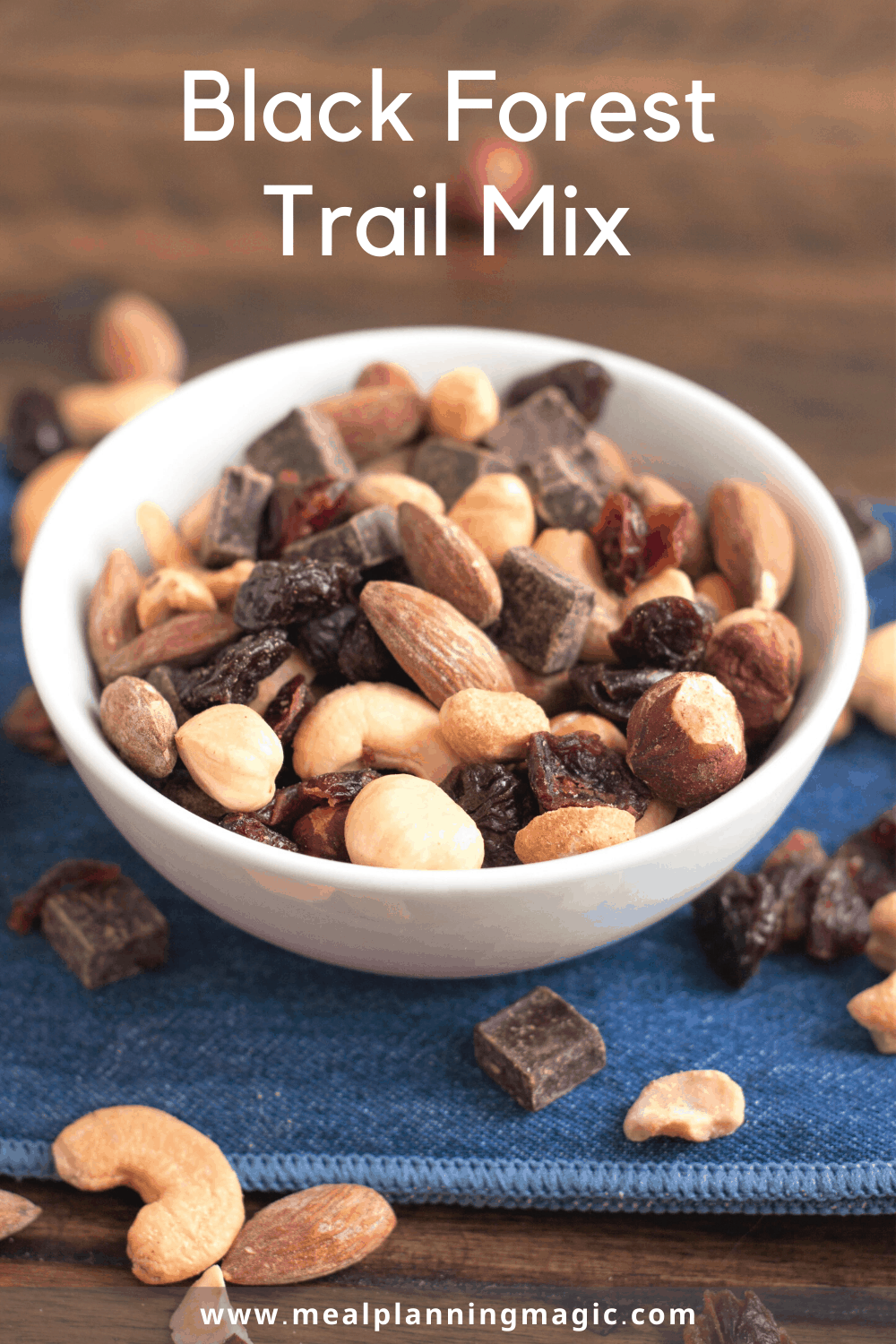 Dark Chocolate Cherry Homemade Trail Mix - Meal Planning Magic