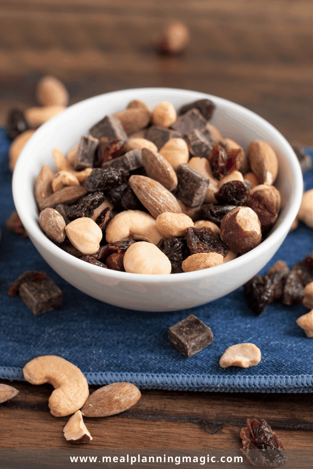 Dark Chocolate Cherry Homemade Trail Mix - Meal Planning Magic
