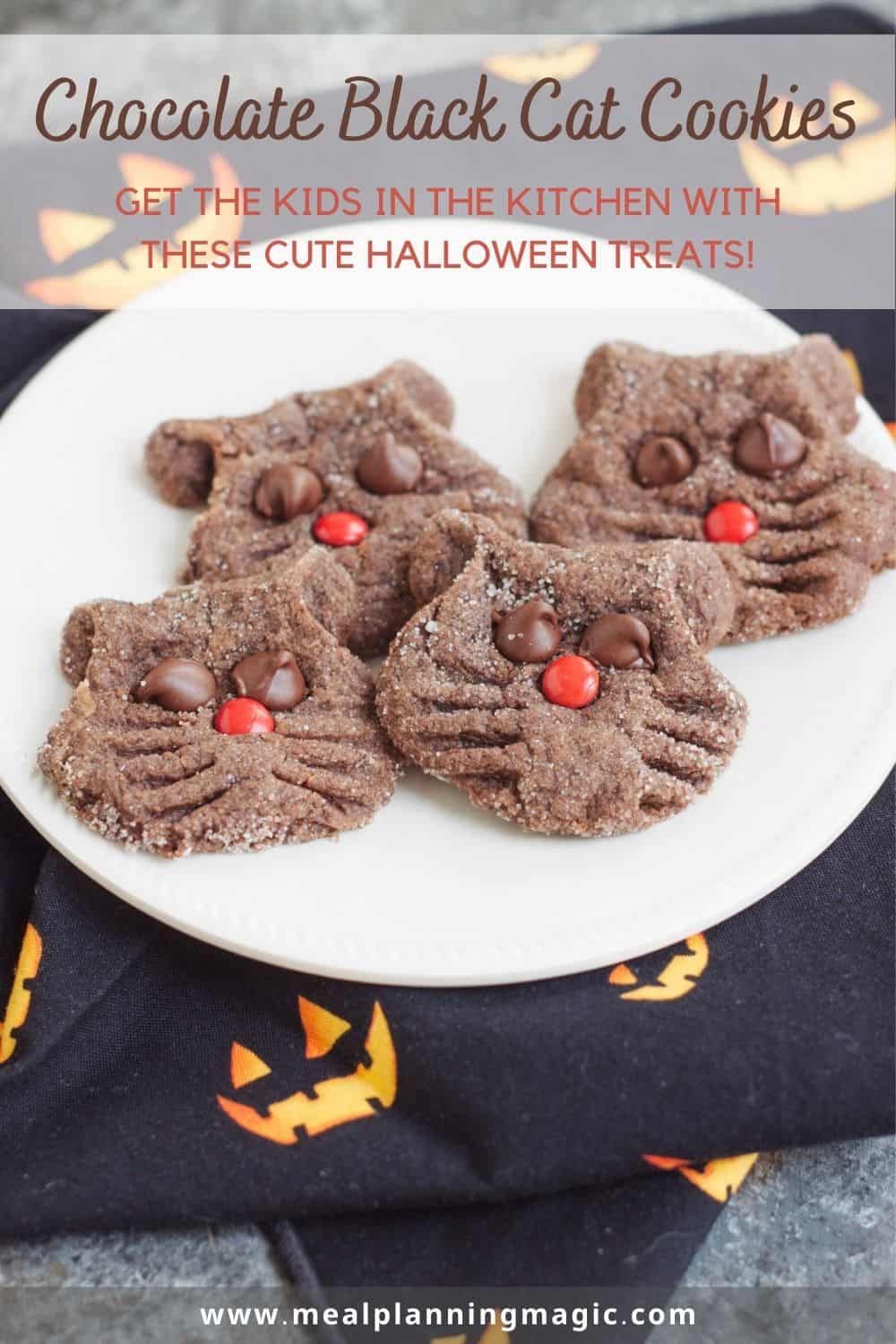 Easy Chocolate Black Cat Cookies - Meal Planning Magic