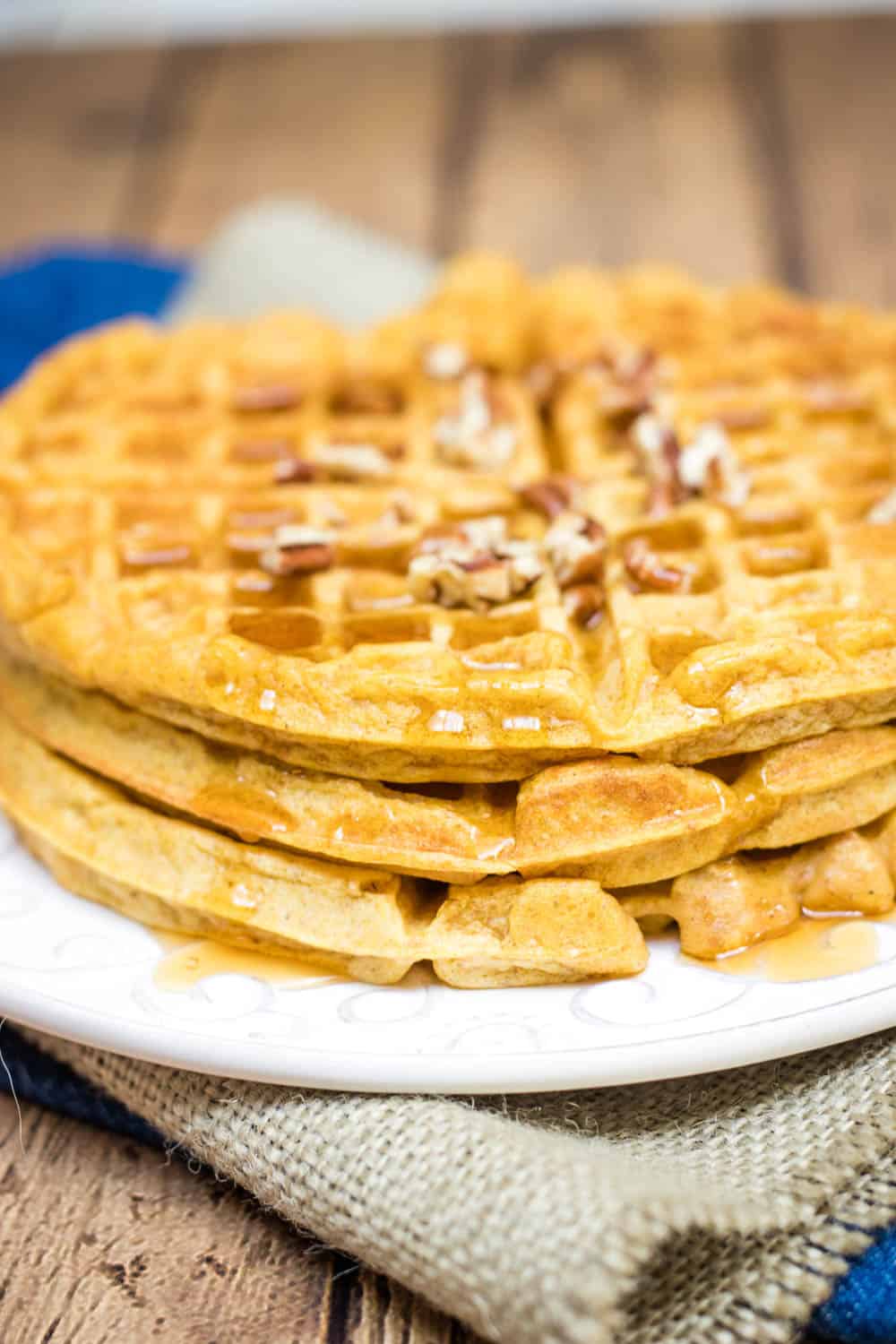 Pumpkin Waffles with Whole Wheat (and No Added Sugar)