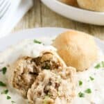 Tuna Biscuit Pockets and Creamy Mushroom Gravy - Meal Planning Magic