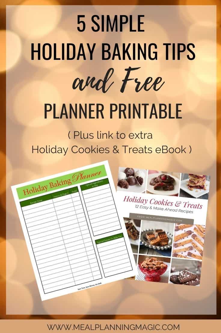 5 Holiday Baking Tips and FREE Baking Holiday Planner Worksheet - Meal ...